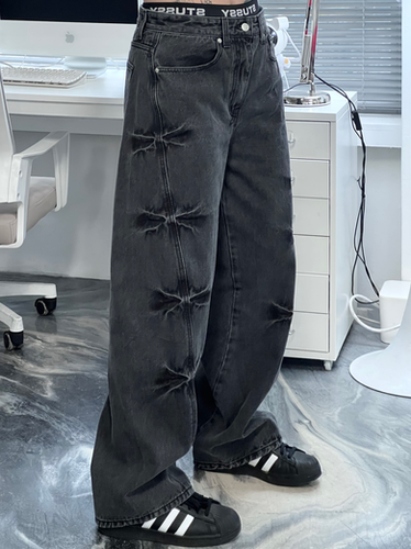 Stained Retro Denim Pants | ashyuk.studio