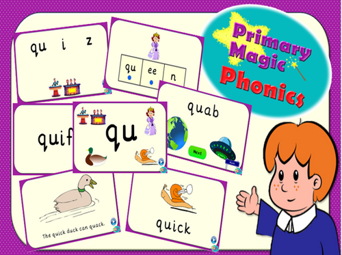 Phonics Phase 3 Introducing qu PowerPoint | Primary Magic