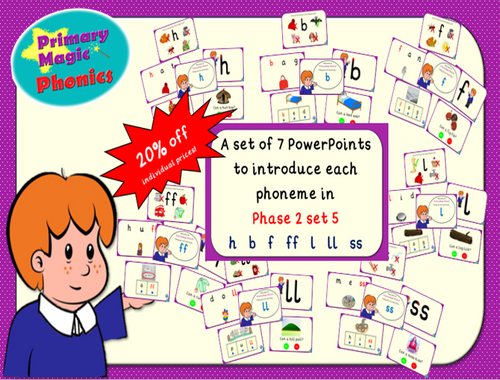 Phonics Phase 2 Set 5 PowerPoints | Primary Magic