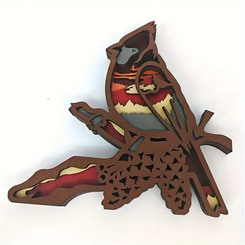 Handcrafted Wooden Cardinal | Skull Creations