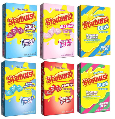 Starburst Drink Mix (6 Servings) - 6 Flavour Choices | Passion For Sugar Fr