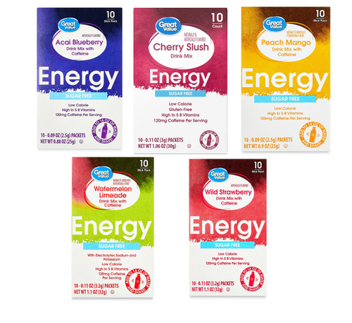 Great Value Energy Drink Mix - 10 Servings - 7 Flavour Choices ...
