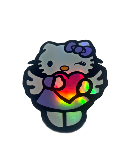 Purple Reflective Vinyl Hello Kitty Sticker (Love Kitty) | Customs By Aly