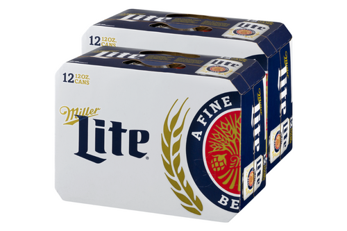 Miller Lite 12 pack 355ml Cans In a 24 pack | Blackbeard's