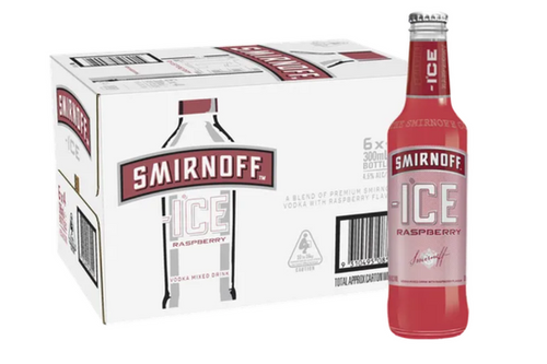 Smirnoff Ice Raspberry 300ml Bottles in a 24 Pack | Blackbeard's
