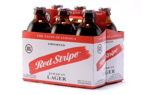 Red Stripe 355ml Bottles in a 6 Pack | Blackbeard's