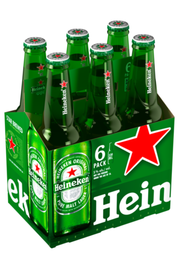 Heineken 355ml Bottles in a 6 Pack | Blackbeard's
