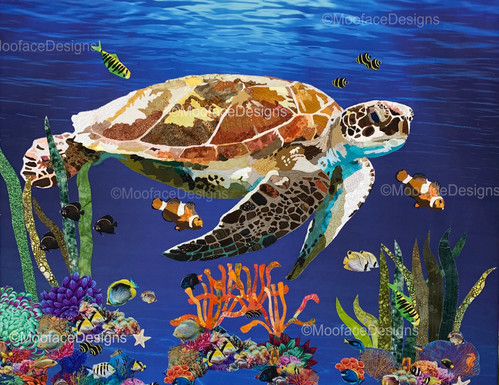 Turtle Fabric Collage Pattern Advanced Level 3 | Mooface Designs