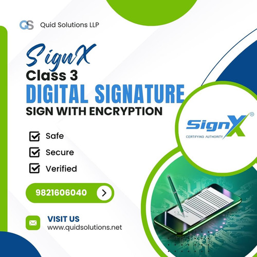 SignX Encrypted Class 3 DSC | e-Tendering & Secure Filings