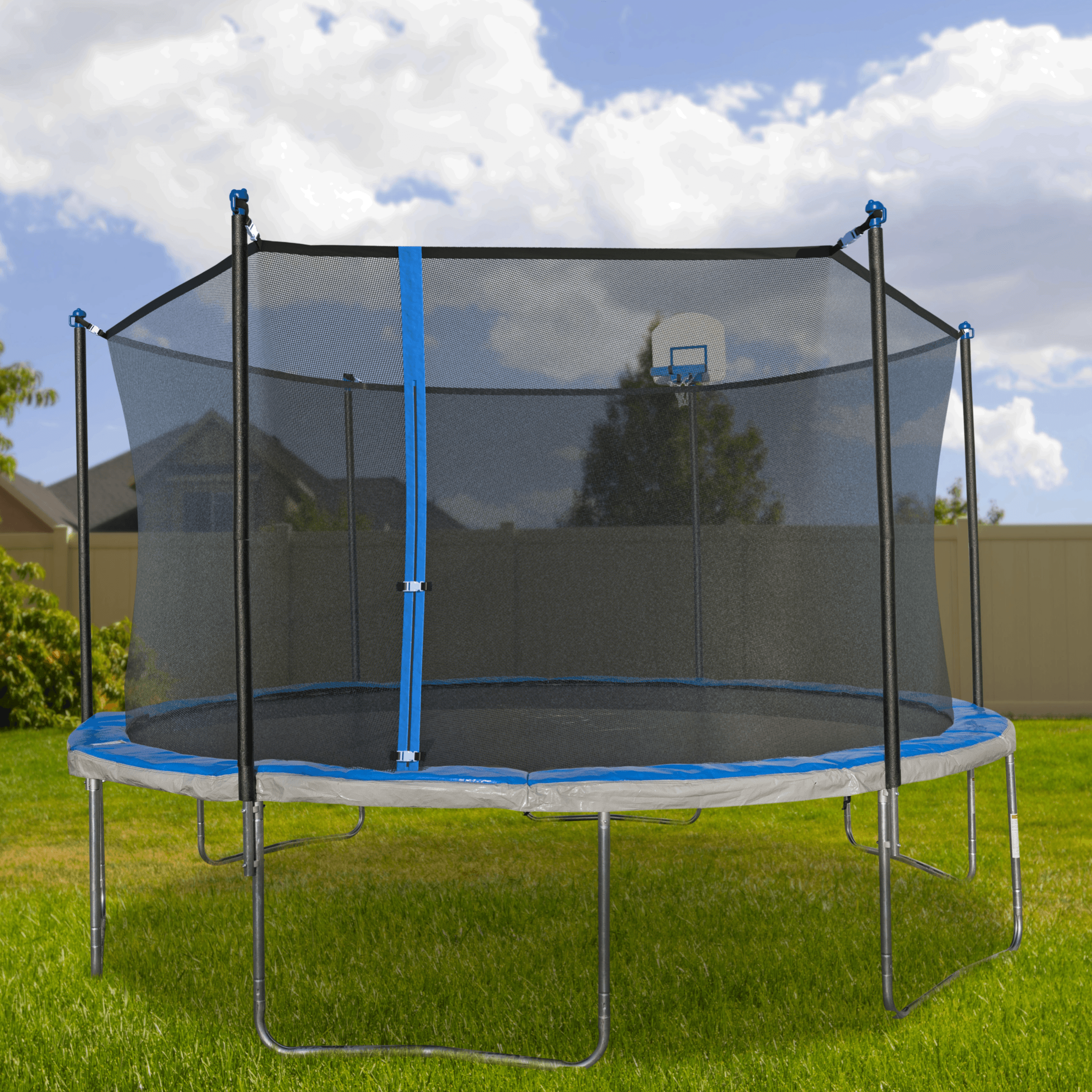TruJump 14 ft. Trampoline with AirDunk Baskeball System