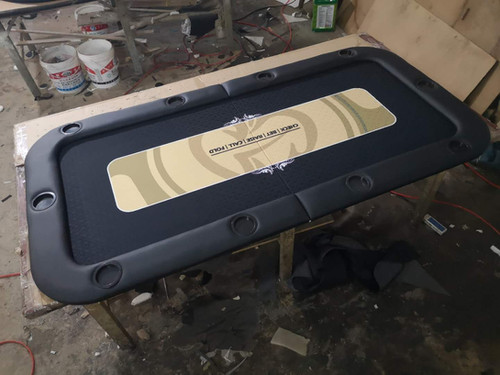 1.8m Black Bifold Rectangular Poker Table Top With Card Line (Speed ...