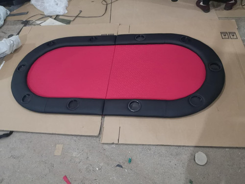 2m Red Bifold Oval Poker Table Top (Speed Cloth) | poker-chips