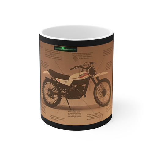 1981 Yamaha MX175H Ceramic Mug 11oz | Yamaha Enduro