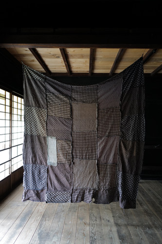 Japanese vintage patched wool textile | oldindustrial-japan