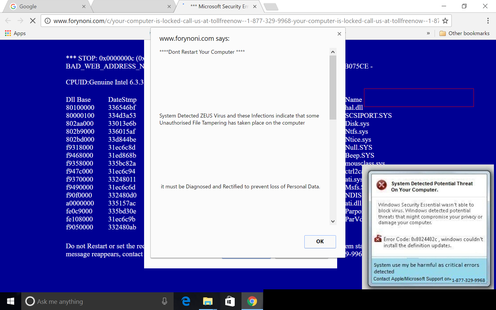 Beware of Fake Errors from Tech Support Scammers' malware