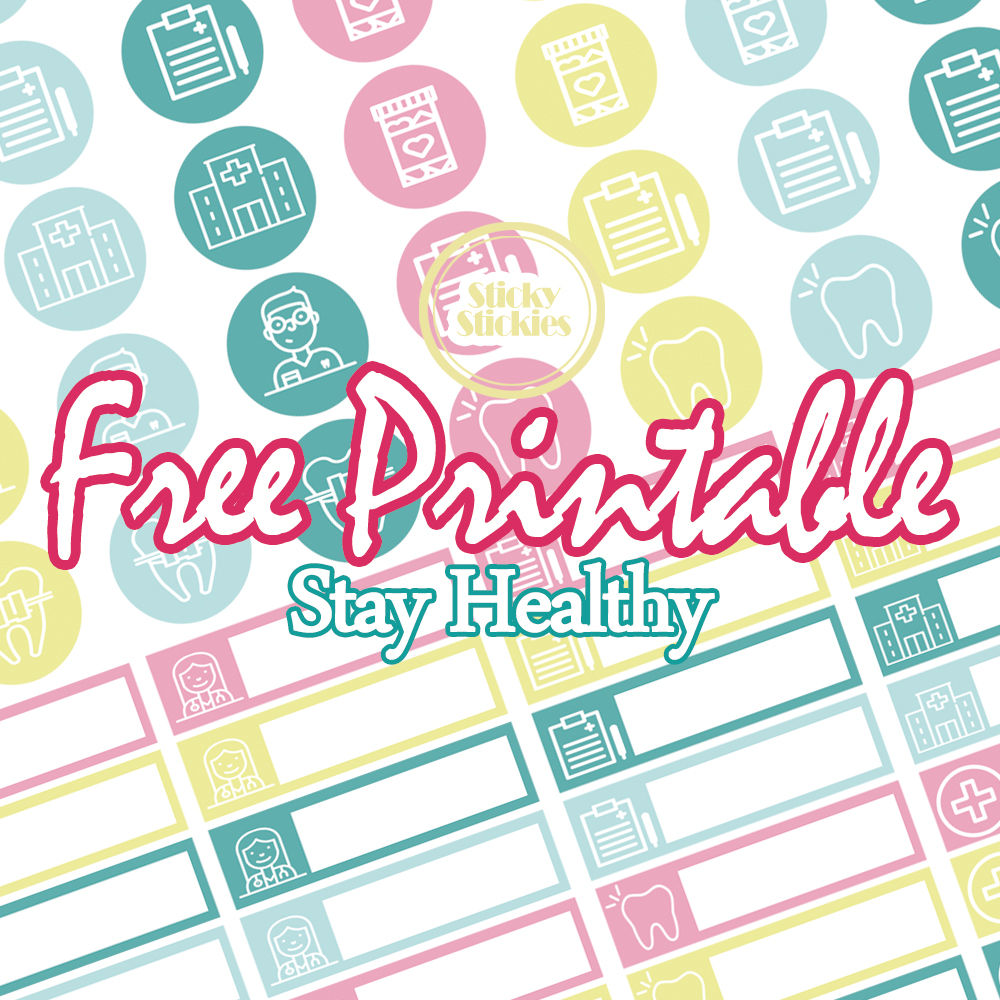 Free Printable Stickers 'Stay Healthy'