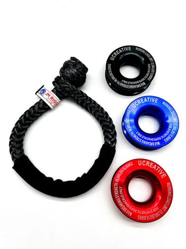Aluminum Snatch Ring with 7/16" MADE IN AMERICA Black Soft Shackle | JM ...