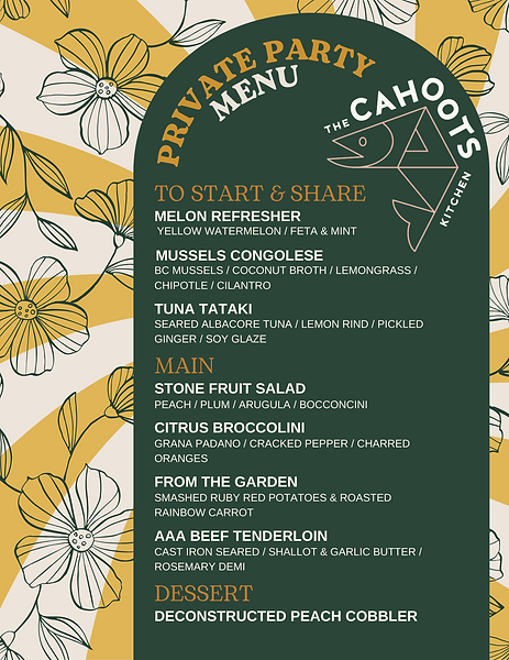 MENUS | The Cahoots Kitchen