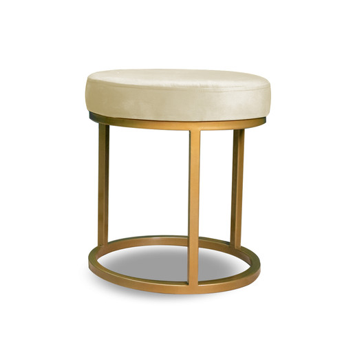 PUFF BASE DORADA TELA VERDI ENTREGA INMEDIATA | BARTHON HOGAR
