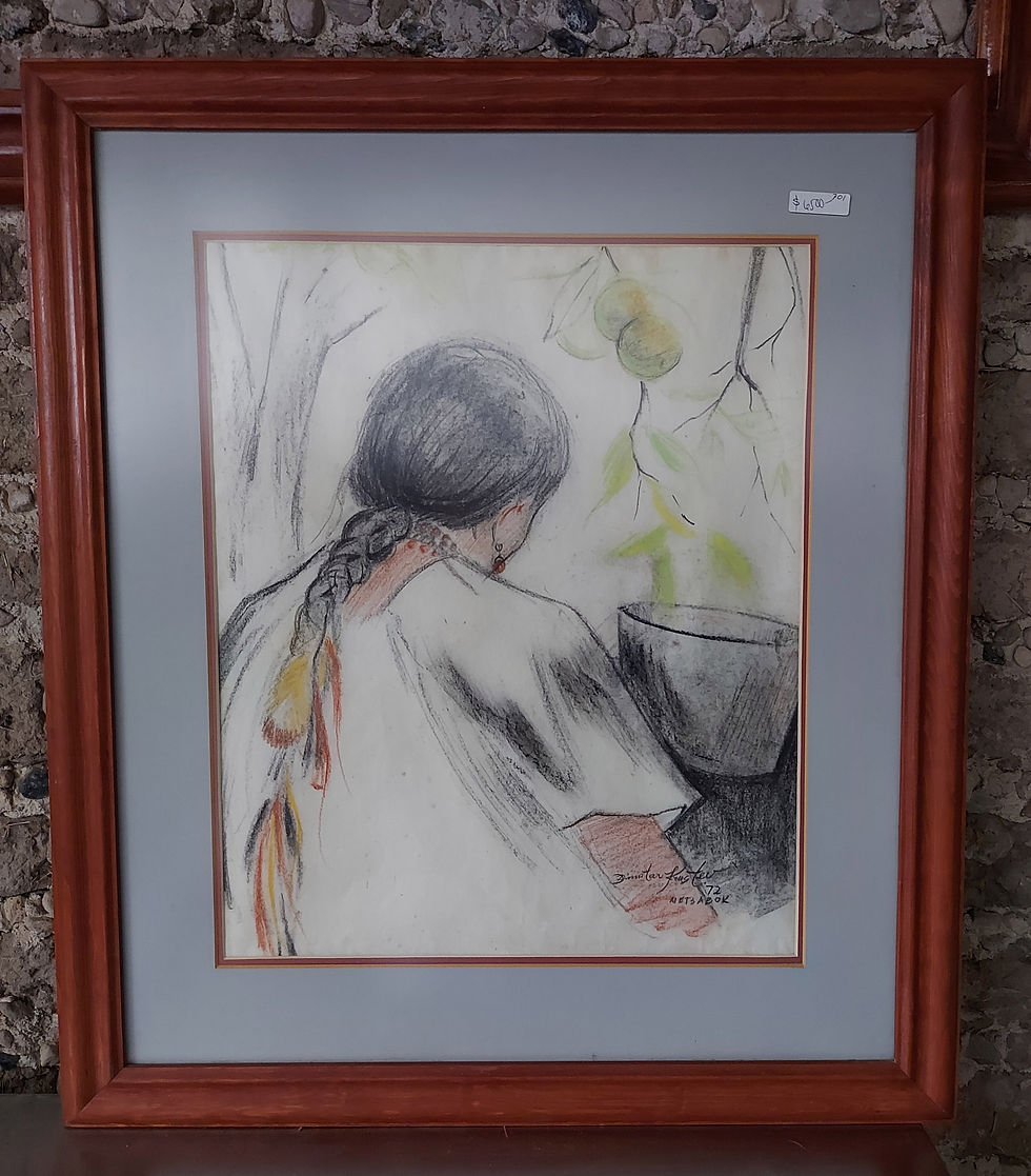 Ajijic Artist, Dimitar Krustev, Crayon Drawing, 27 1/2" by 23 1/2 ...
