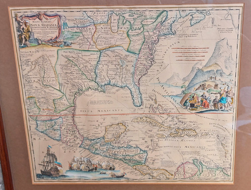 Regni Mexicana Map of 1715, Hand Colored Engraving, Nova Hispania ...