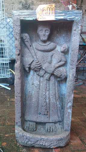 Carved Cantera Niche of San Antonio | Barbara's Bazaar