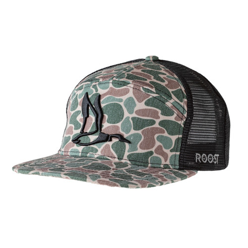 Roost Black & Camo 7 Panel 3D Puff Hat (R-RH-R-29) | FIELDSTONE