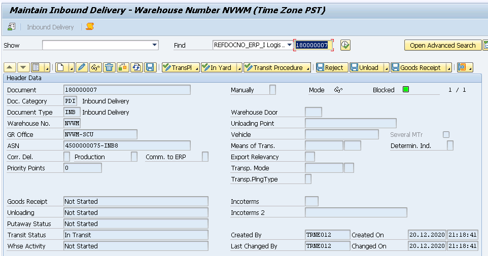 SAP S/4 HANA Embedded EWM