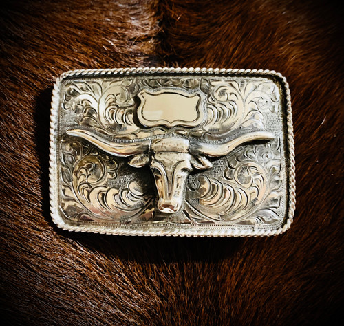 Steer Head Rover Trophy Buckle | Silversmith buckles