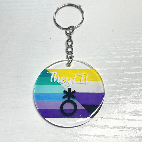 LGBTQ+ Symbol Personalised Keyring (2 flag option) | My Site
