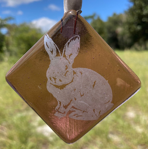 Kiku Handmade Fused Glass Bunny Ornaments | pmgallery
