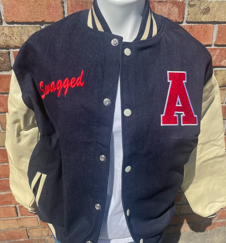 Unisex Dark Denim Swag Varsity Jacket | AutisticallySwagged