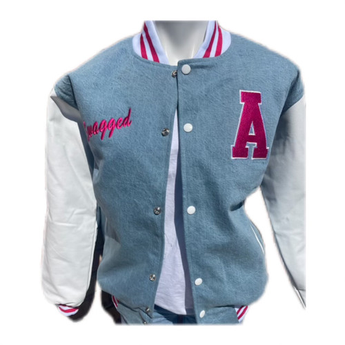 Unisex Light Denim Swag Varsity Jacket | AutisticallySwagged