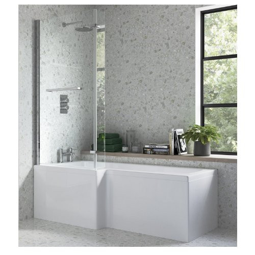 Velino 1500mm L shaped showerbath (Left handed) | Casa Bagno
