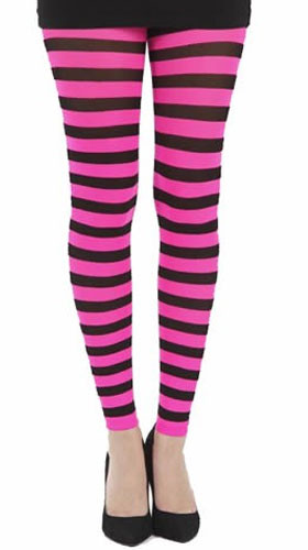 Pink Striped footless Tights for women | Malka Chic