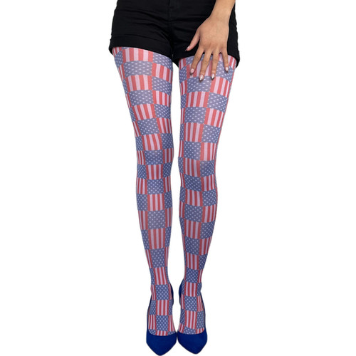 American Flag Patterned Tights For Women | Malka Chic