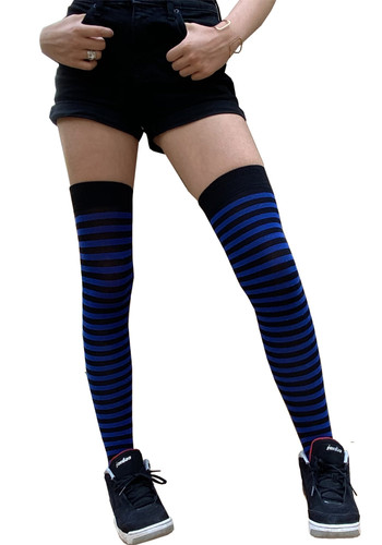 Black and Blue High Socks for Women | Malka Chic