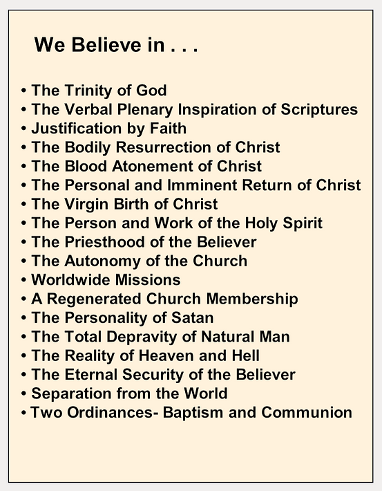 What We Believe | Foundationbaptist