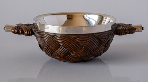 A 19th century silver & oak Carved Quaich | TheScottishlandscape