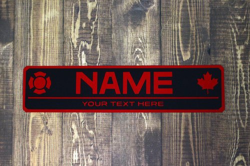 Firefighter Magnetic Name Plate | Standard Design | Black & Red ...