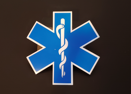 Reflective Star of Life Decal | Blue on White | FirstResponseProduct