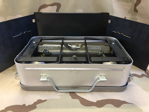 Vintage Two Burner Military Gasoline Field Stove w/ Carrying Case ...