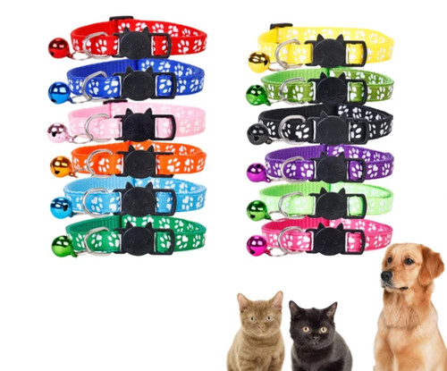 Collar -Cats Paw Print with Bell | Furry Pet Tails