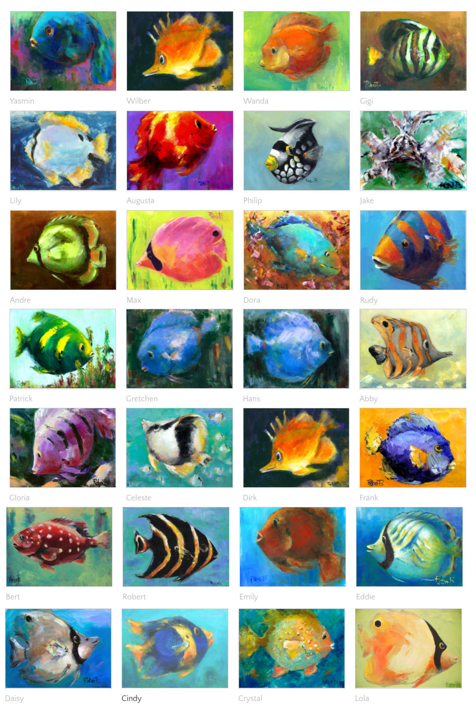 Your Choice Any 8 Fish Cards from Original Paintings by Joan Roberts ...
