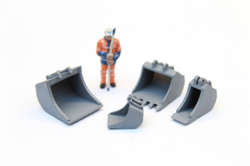 Digger Buckets - UNPAINTED - Pack of 4 1:76 OO Gauge Model Railway ...