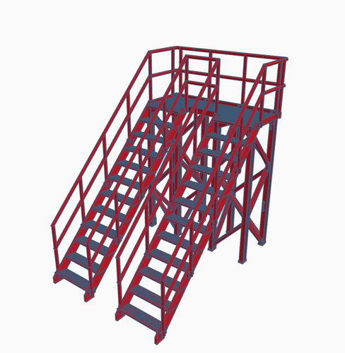32mm Bund Stairs Up Over - RED | goodwoodscenics
