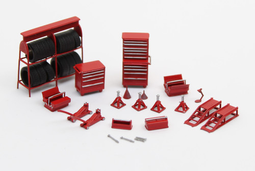 Car Garage Accessories Pack - RED - 1:76 OO Gauge Model Railway ...