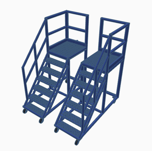 Locomotive Cab Access Steps Pair - Dark Blue | goodwoodscenics