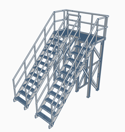 32mm Bund Stairs Up Over - WHITE | goodwoodscenics
