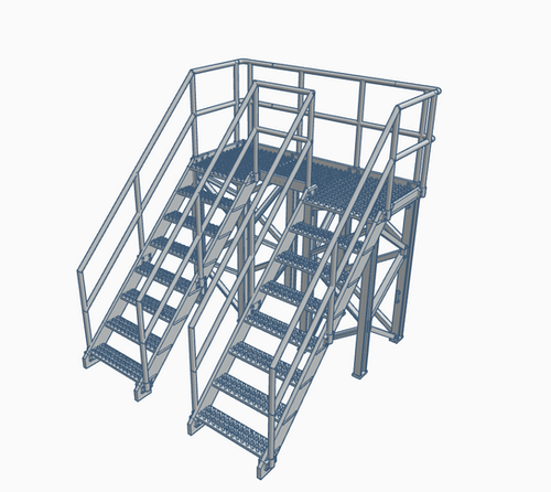 20mm Bund Stairs Up & Over - GALV GREY | goodwoodscenics